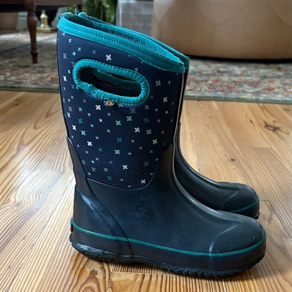 Bogs | Shoes | Bogs Kids Black And Teal Waterproof Boots | Poshmark